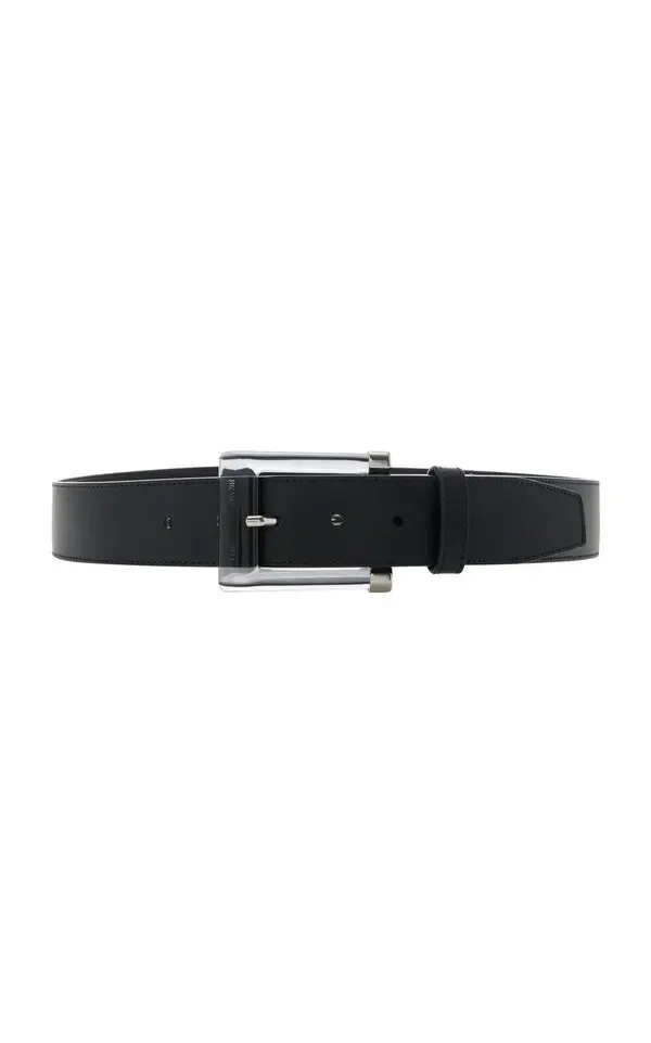 Brandon Maxwell Lucite Buckle Leather Belt Black Size Large NWT Brandon Maxwell Suede Heart Box Bag - Black Evening Bags  main image 2