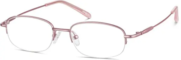 Zenni Classic Oval Eyeglasses Stainless Steel Frame - Pink