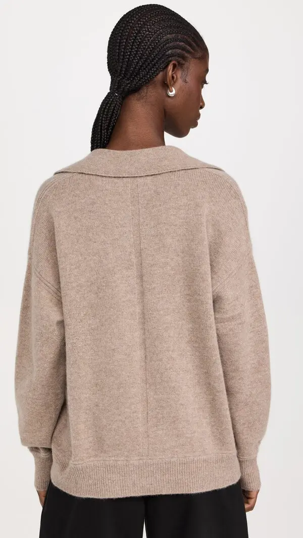 LA LIGNE Cashmere Blend V-neck Collared Sweater