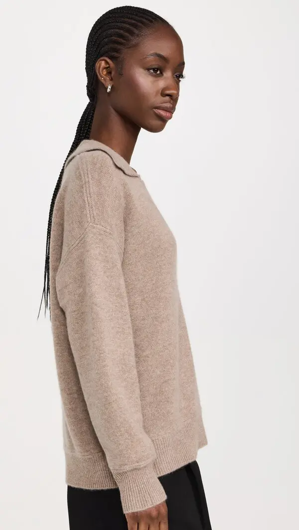 LA LIGNE Cashmere Blend V-neck Collared Sweater