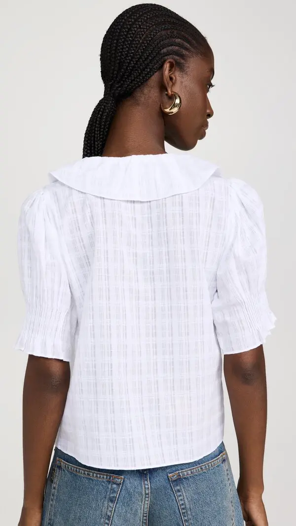 Madewell Ruffle Puff-sleeve Peplum Top
