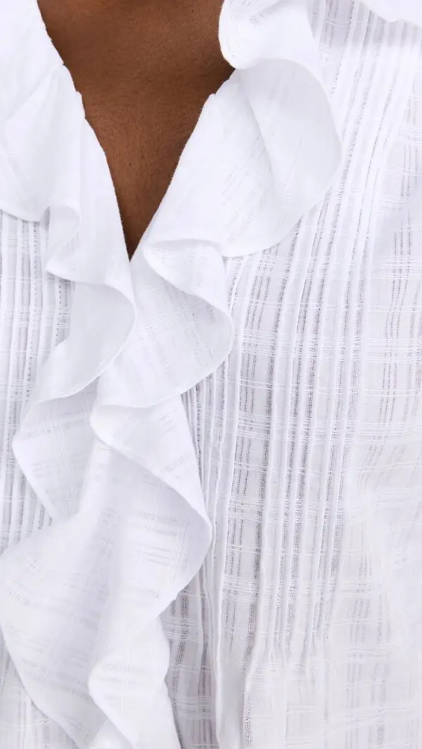 Madewell Ruffle Puff-sleeve Peplum Top