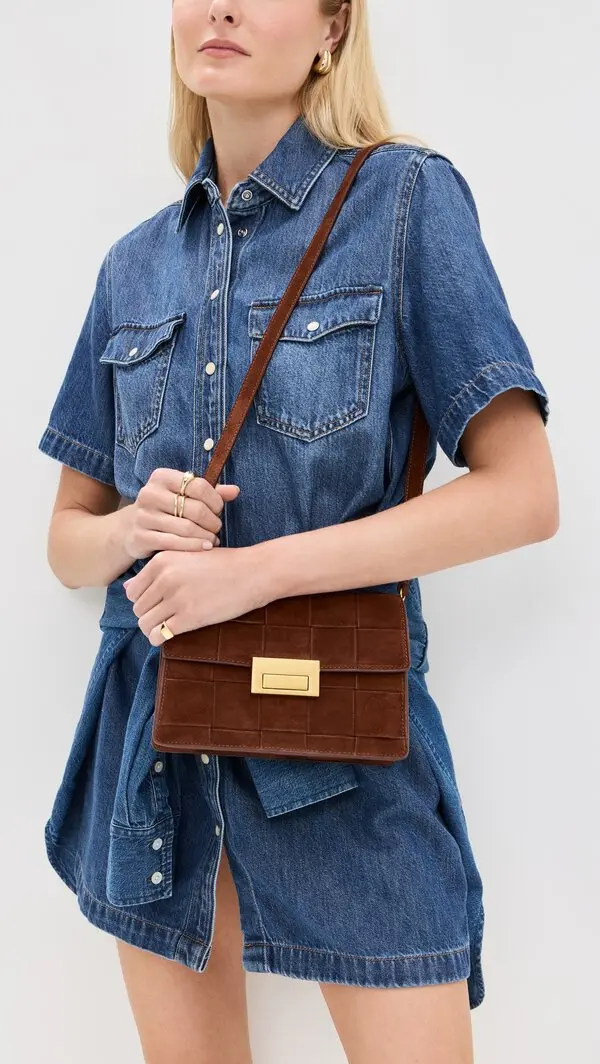 LOEFFLER RANDALL Delphine Leather Clutch - Espresso