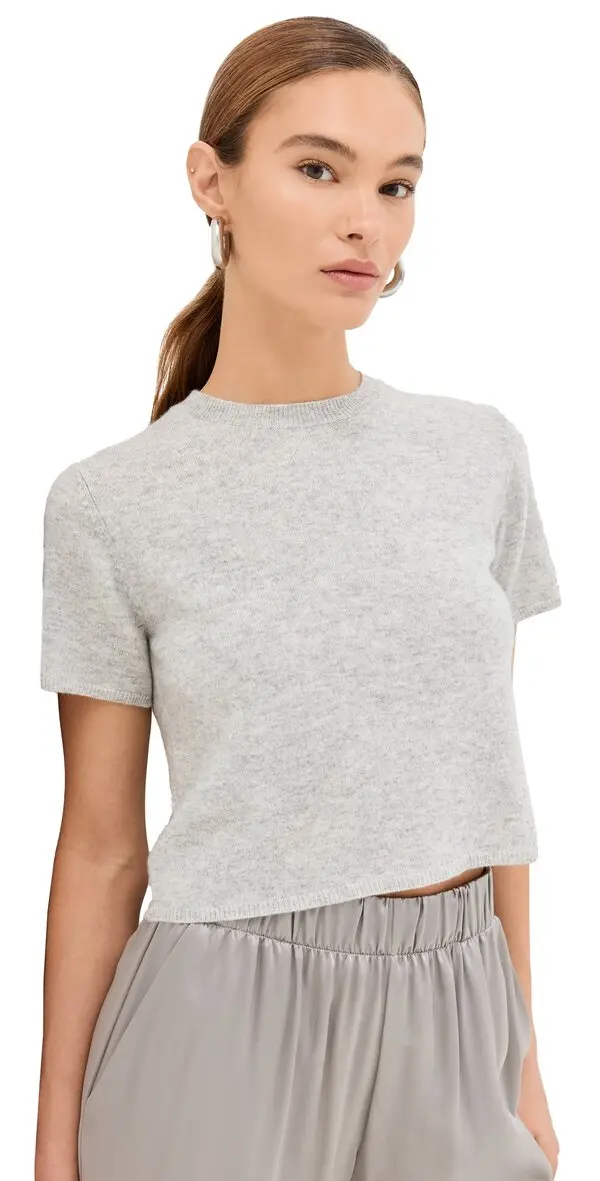 Sablyn Charleston Cashmere Short Sleeve Sweater - Foggy