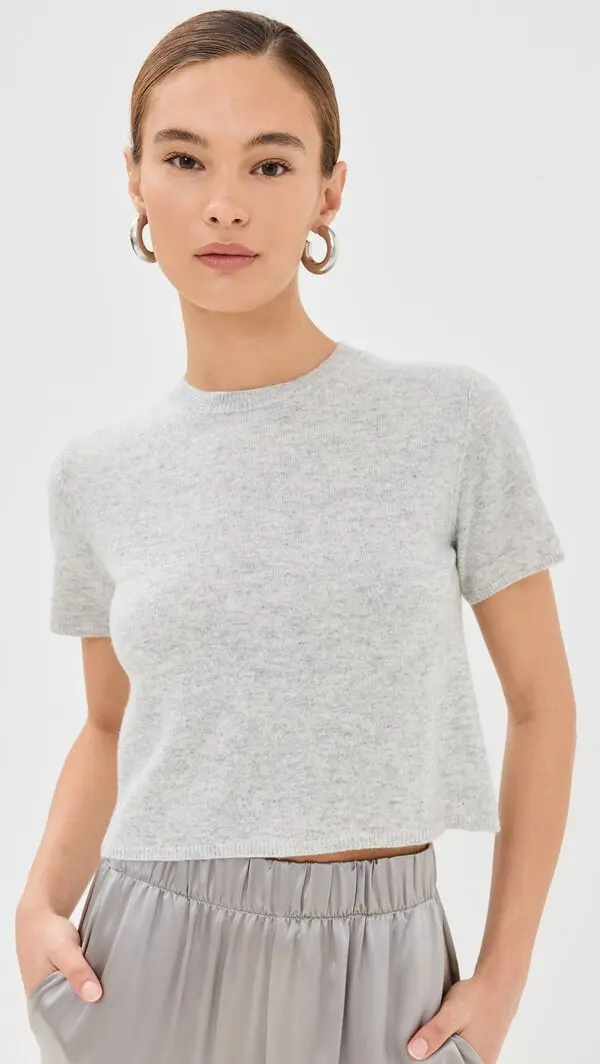 Sablyn Charleston Cashmere Short Sleeve Sweater - Foggy