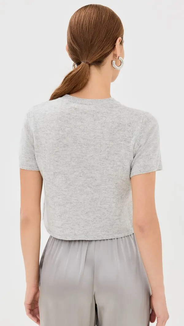 Sablyn Charleston Cashmere Short Sleeve Sweater - Foggy