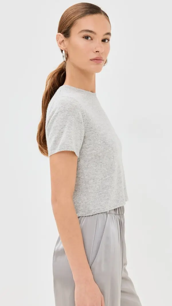 Sablyn Charleston Cashmere Short Sleeve Sweater - Foggy