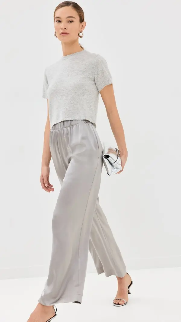 Sablyn Charleston Cashmere Short Sleeve Sweater - Foggy