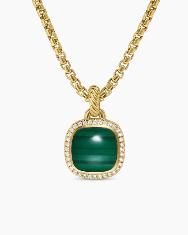 David Yurman Albion® Pendant In Yellow Gold With And Diamonds - Malachite