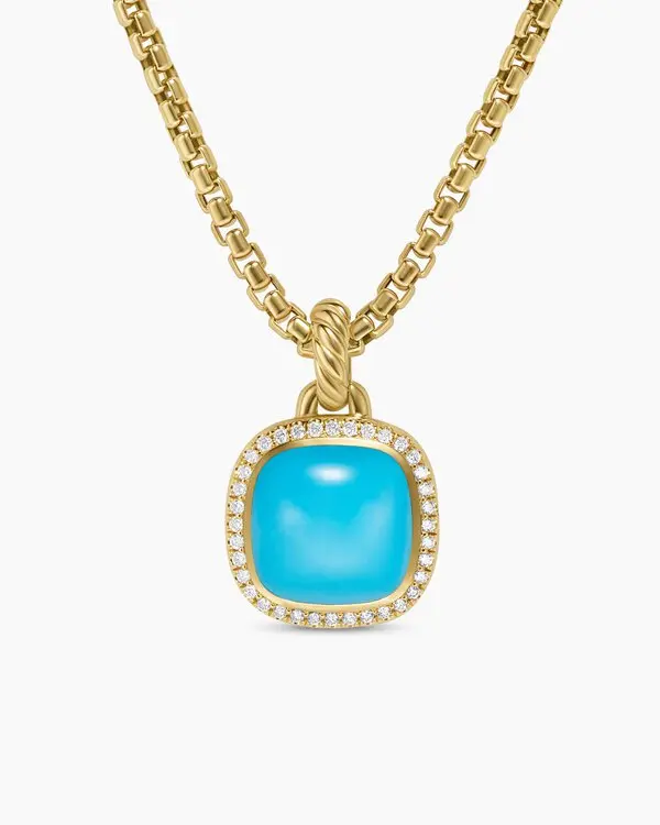 David Yurman Albion® Pendant In Yellow Gold With And Diamonds - Turquoise