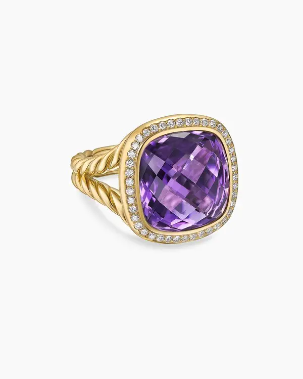 David Yurman Albion Ring With And Diamonds - Amethyst