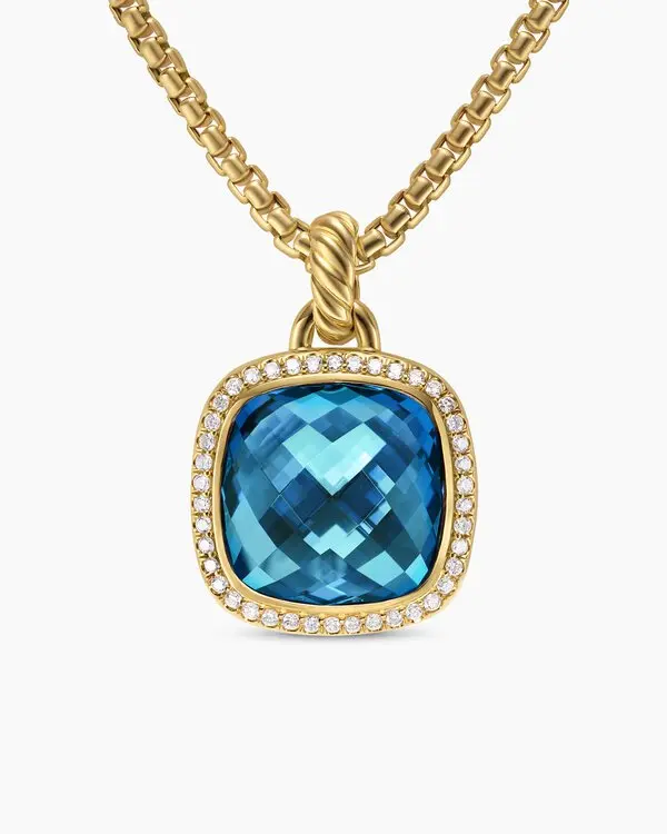 David Yurman Albion Pendant With And Diamonds - Hampton Blue Topaz