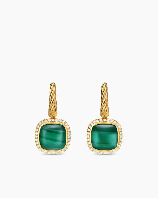 David Yurman Albion Drop Earrings - Malachite