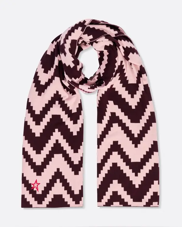 Perfect Moment Chevron Merino Wool Scarf - Burgundy
