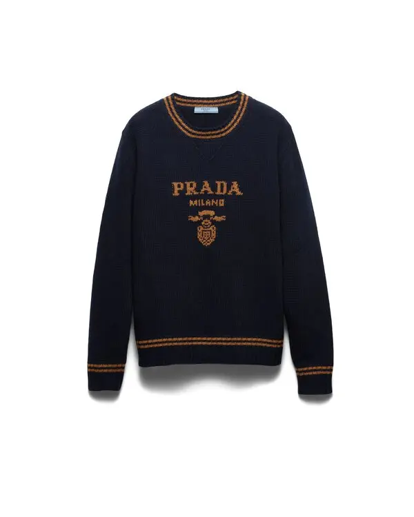 Prada Wool And Cashmere Crew-neck Sweater - Blue