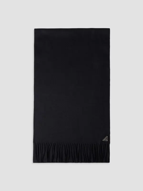 Prada Silk And Cashmere Scarf - Black