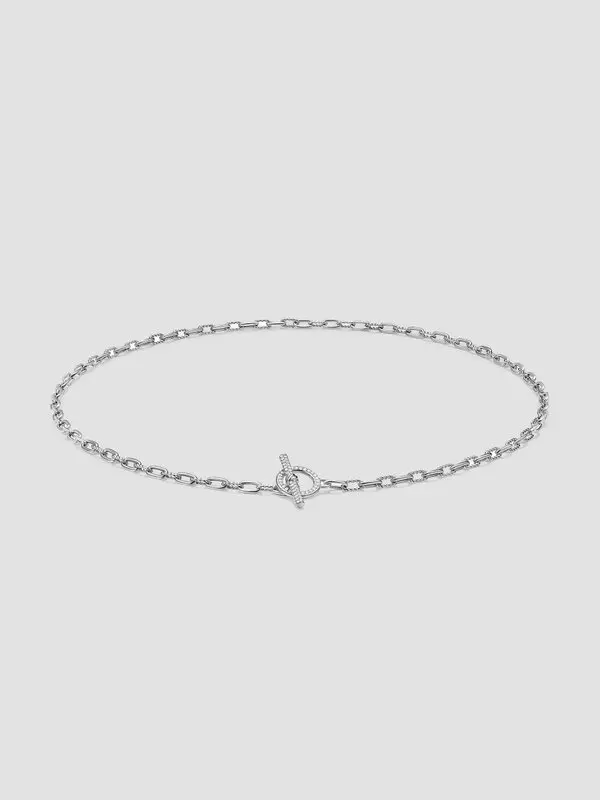 David Yurman Madison Pavé Toggle Chain Necklace In Sterling Silver, 3mm