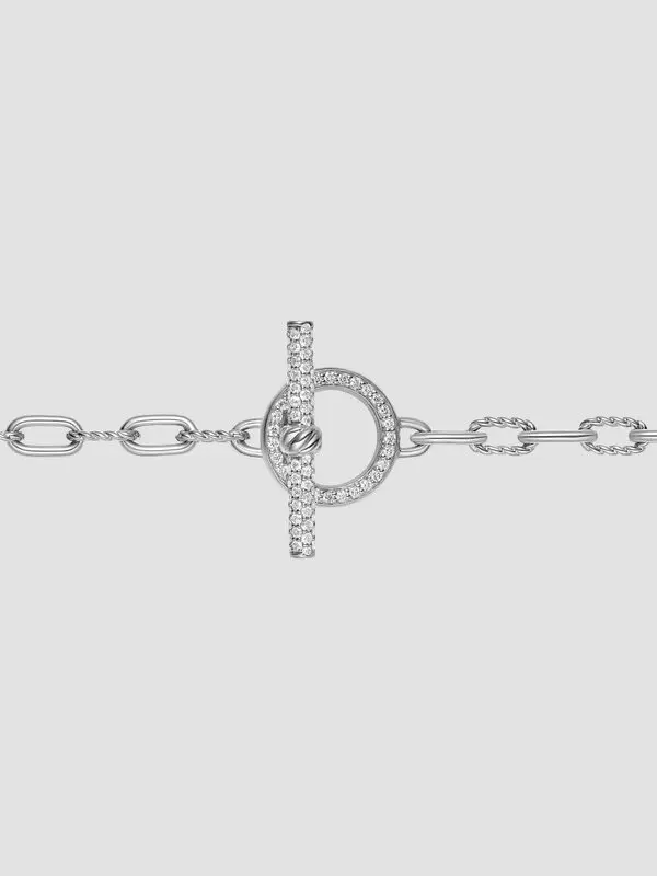 David Yurman Madison Pavé Toggle Chain Necklace In Sterling Silver, 3mm