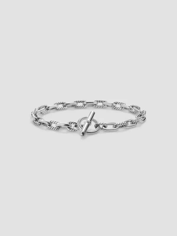 David Yurman Dy Madison Toggle Chain Bracelet In Sterling 5.5mm - Silver