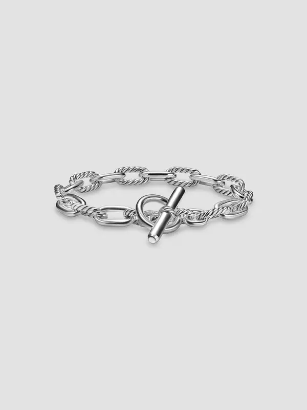 David Yurman Dy Madison Toggle Chain Bracelet In Sterling 8.5mm - Silver