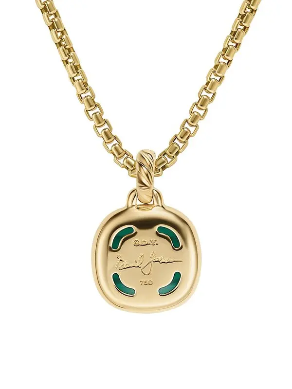 David Yurman Albion Pendant In 18k Yellow Gold - Malachite