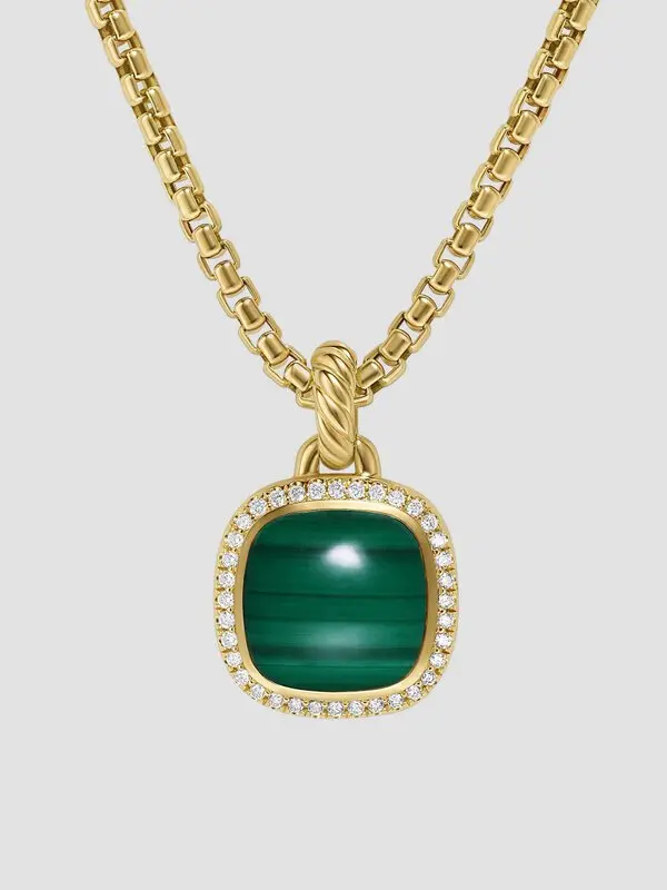 David Yurman Albion Pendant In 18k Yellow Gold - Malachite