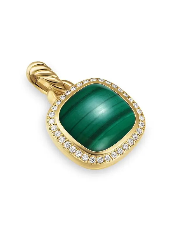 David Yurman Albion Pendant In 18k Yellow Gold - Malachite