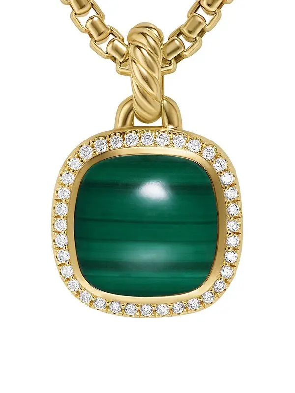 David Yurman Albion Pendant In 18k Yellow Gold - Malachite