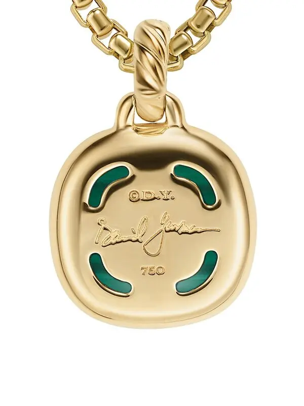 David Yurman Albion Pendant In 18k Yellow Gold - Malachite