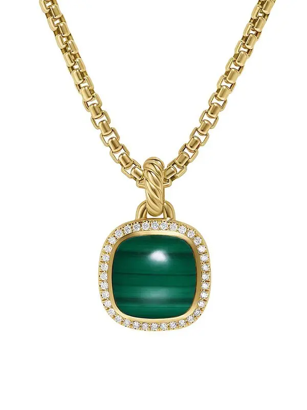 David Yurman Albion Pendant In 18k Yellow Gold - Malachite