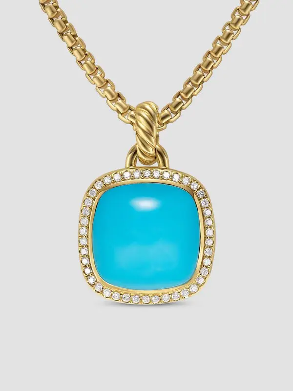 David Yurman Albion Pendant In 18k Yellow Gold - Turquoise