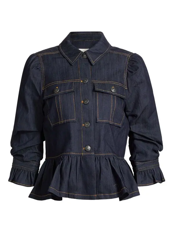 Cinq À Sept Delanie Denim Crop Jacket