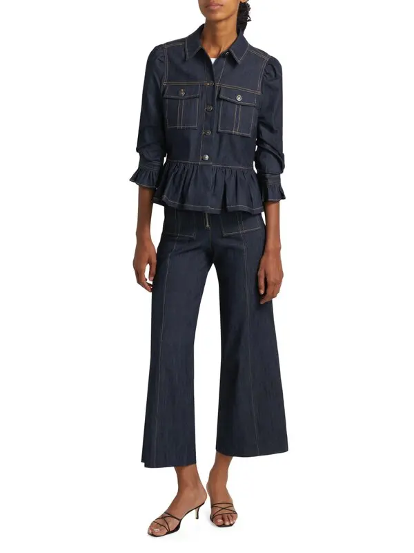 Cinq À Sept Delanie Denim Crop Jacket