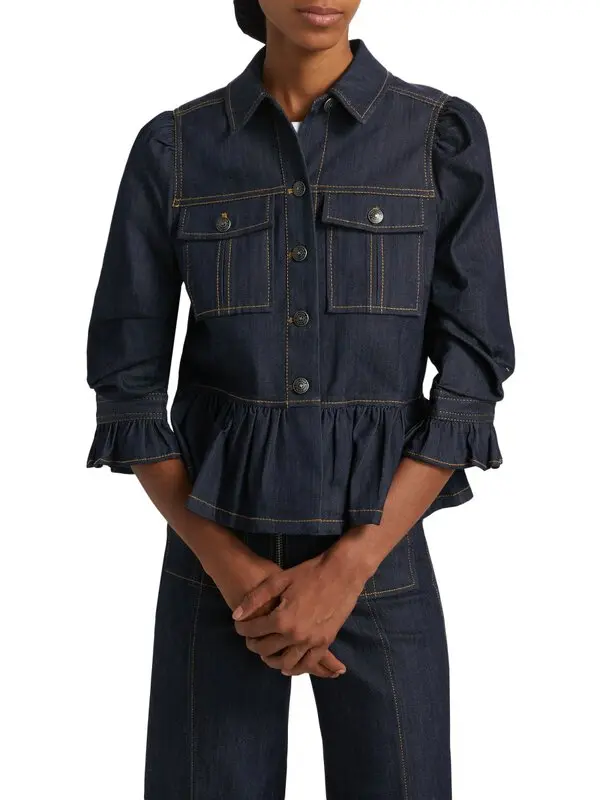 Cinq À Sept Delanie Denim Crop Jacket