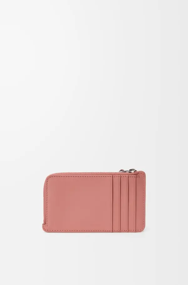 Loewe Knot Coin Cardholder In Shiny Nappa Leather Skin - Blush/mahogany