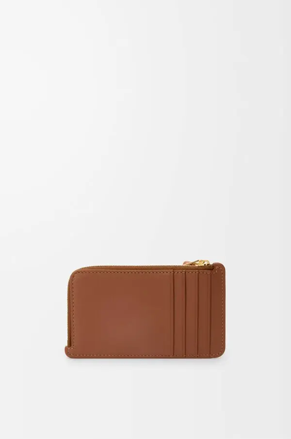 Loewe Knot Coin Cardholder In Shiny Nappa Leather Skin - Tan/papaya