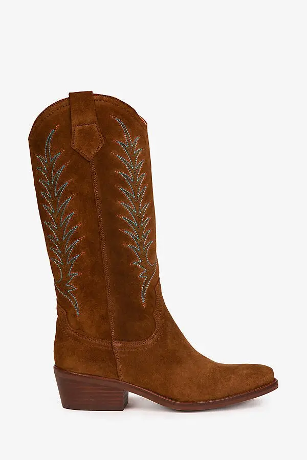 Penelope Chilvers Goldie Embroidered Cowboy Boots - Brown