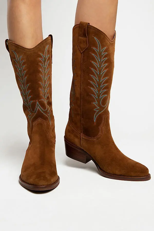 Penelope Chilvers Goldie Embroidered Cowboy Boots - Brown