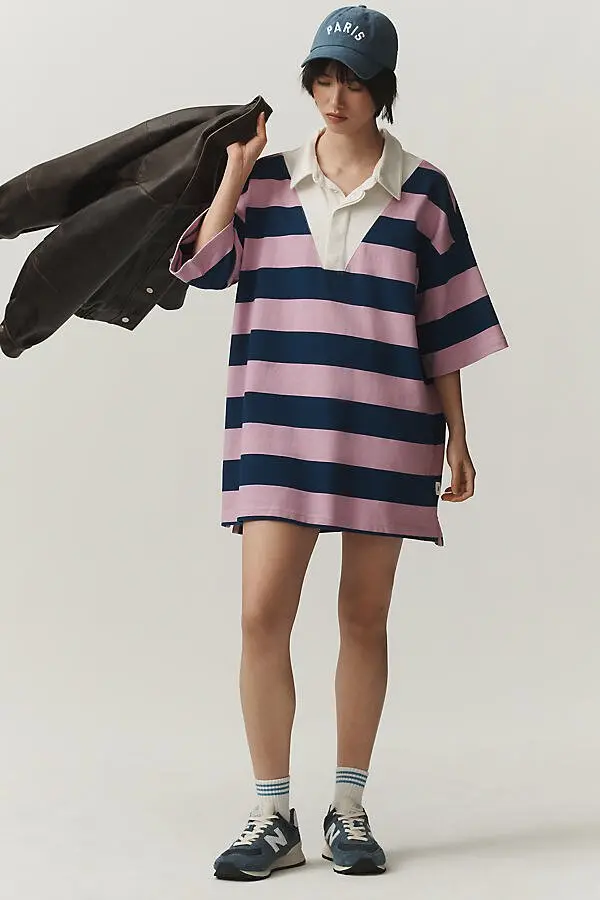 rugby shirt mini dress Cynthia Rowley Women's Rugby Mini Dress - Gray