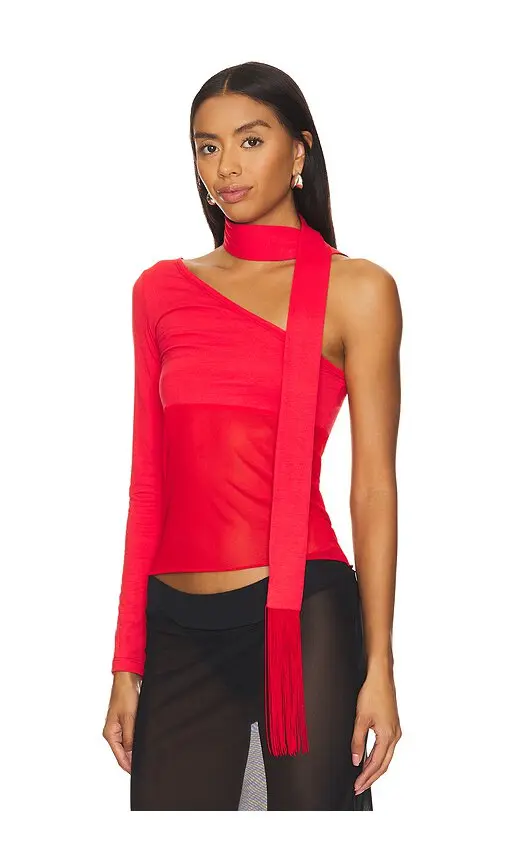 NIIHAI Asymmetric Neck Tie Top