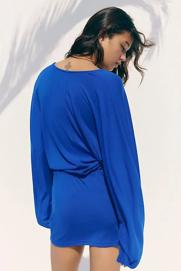 Free People Good Feels Mini Dress - Violet Splendor