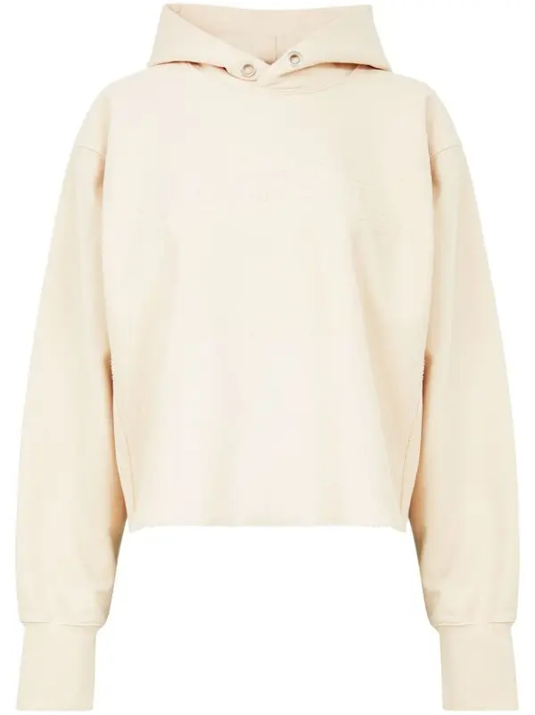 MAISON MARGIELA Logo-embroidered Cotton Hoodie - Neutrals