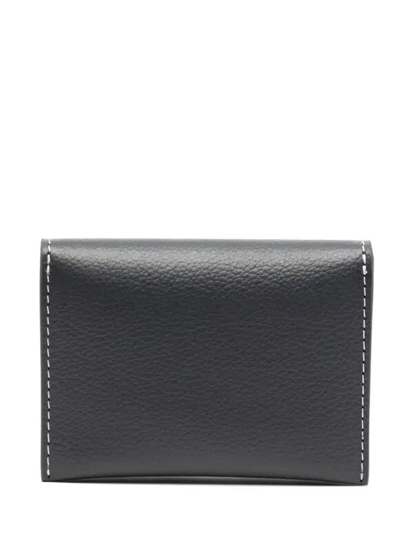 AGNÈS B. Logo Debossed Folded Leather Wallet - Blue