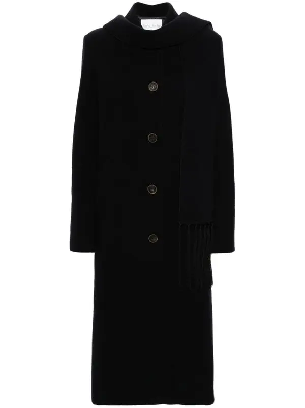 FORTE_FORTE Scarf-detailing Single-breasted Coat