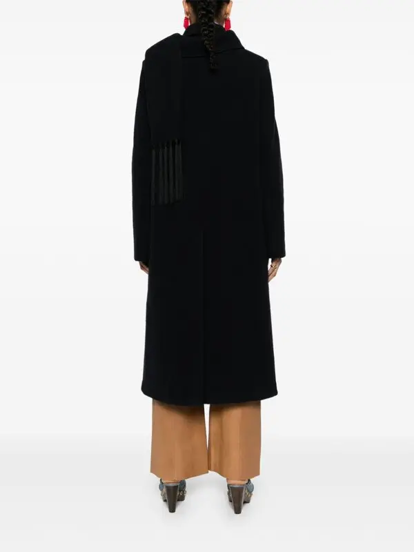 FORTE_FORTE Scarf-detailing Single-breasted Coat