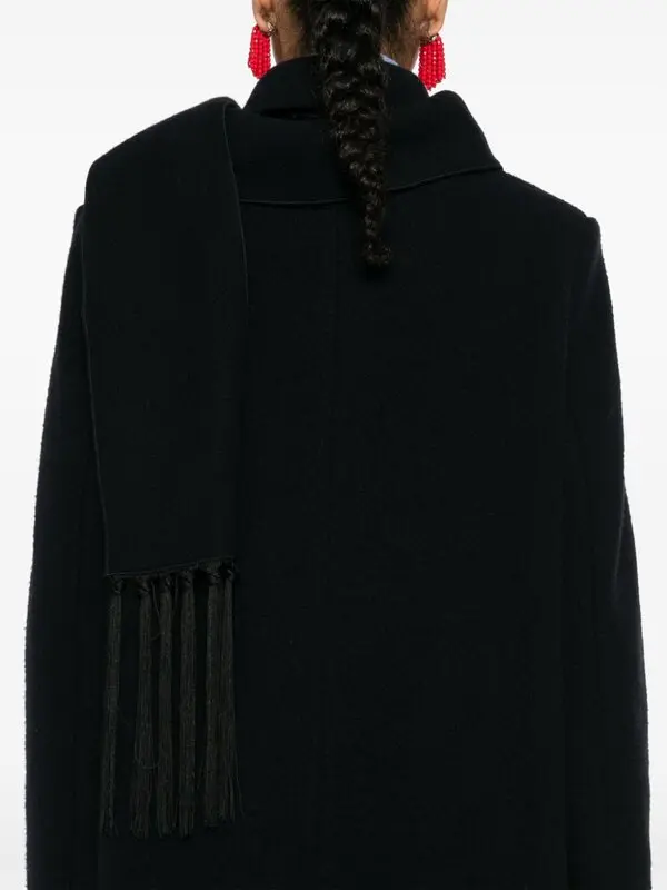 FORTE_FORTE Scarf-detailing Single-breasted Coat