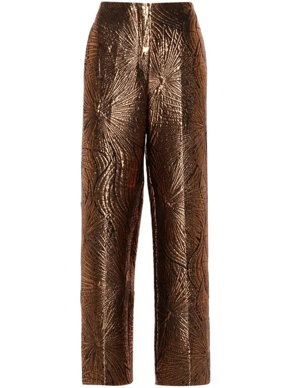 FORTE_FORTE Metallic Matelassé Straight Trousers