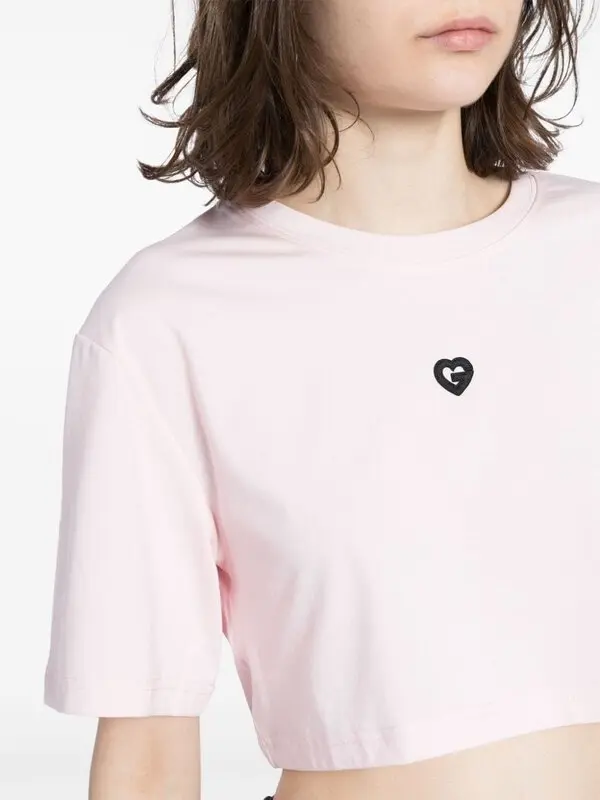 GROUND ZERO Logo-embroidered Cropped T-shirt