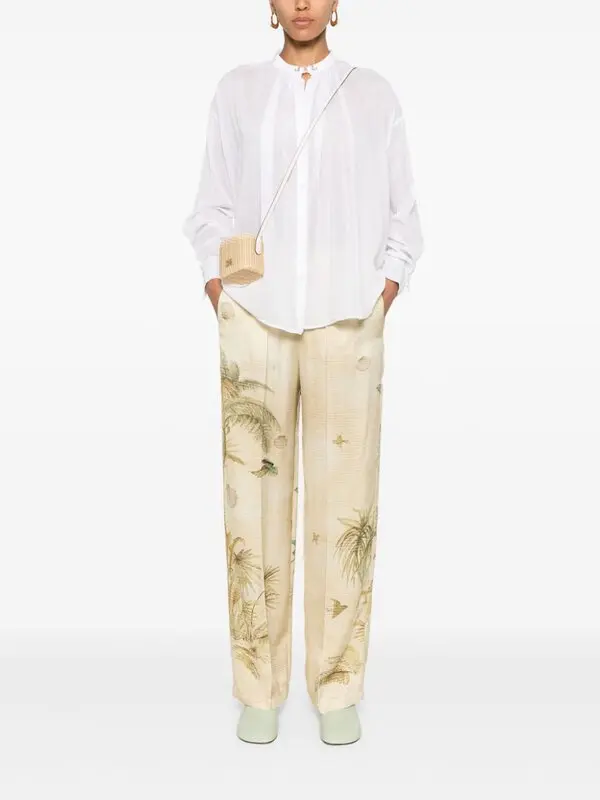 FORTE_FORTE Crystal-embellished Semi-sheer Shirt