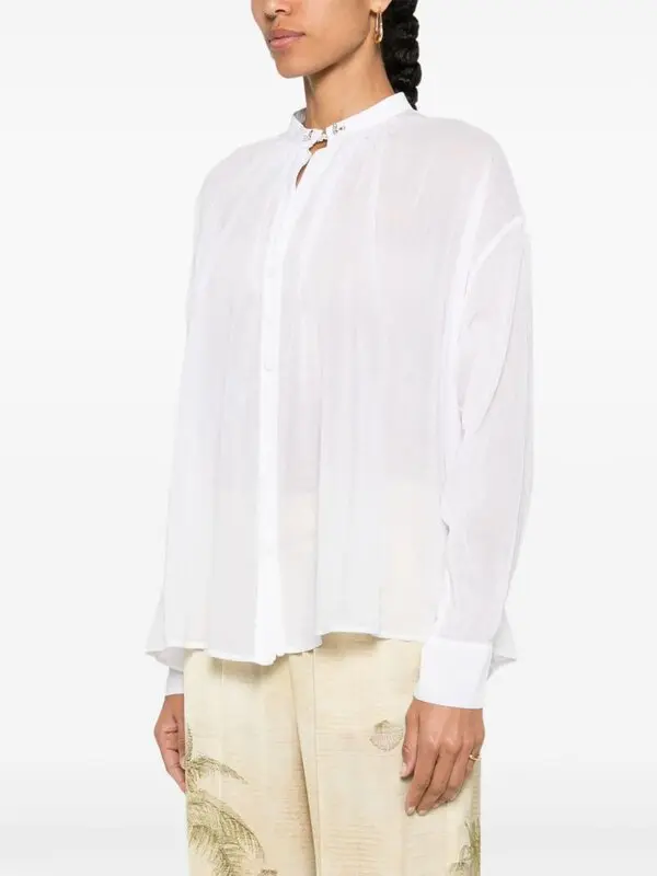 FORTE_FORTE Crystal-embellished Semi-sheer Shirt